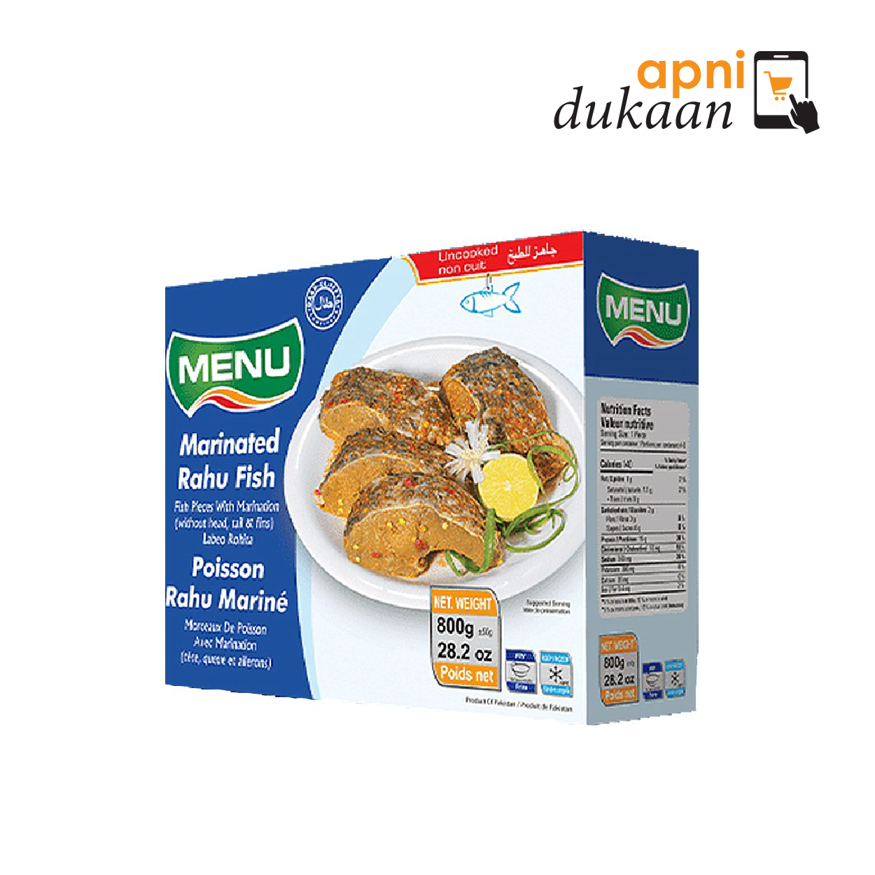 Menu Marinated Rahu Fish 800g - Apni Dukaan